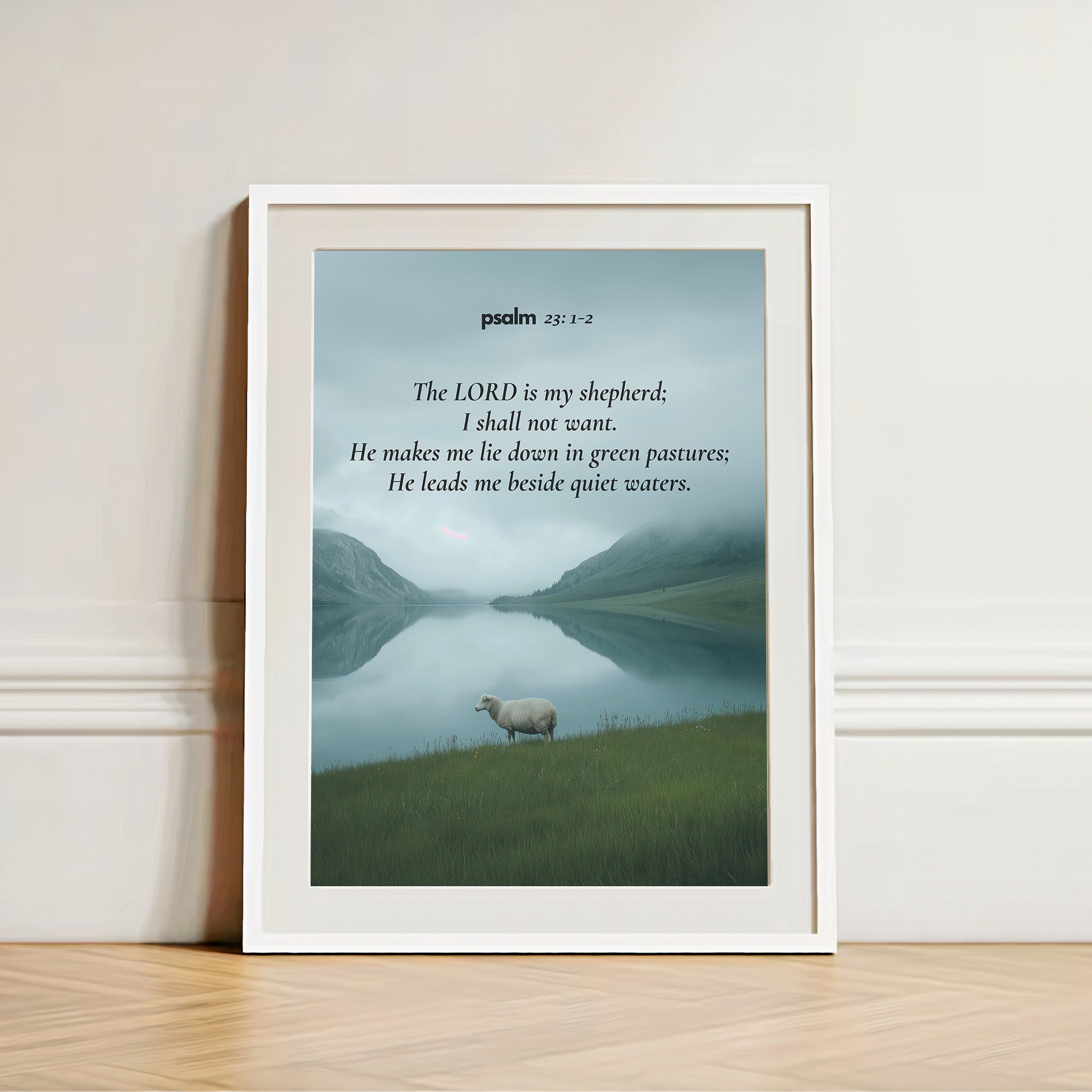 Psalm 23 Scripture Wall Art, the Lord is My Shepherd Inspirational Art ...