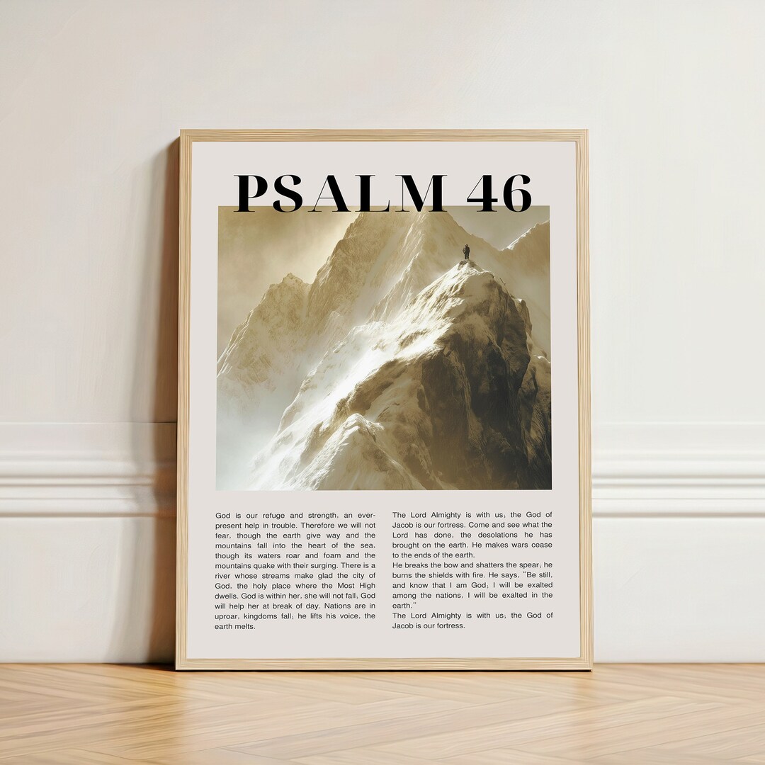 PSALM 46 Bible Verse Wall Art Mountain Art, Scripture Wall Art ...