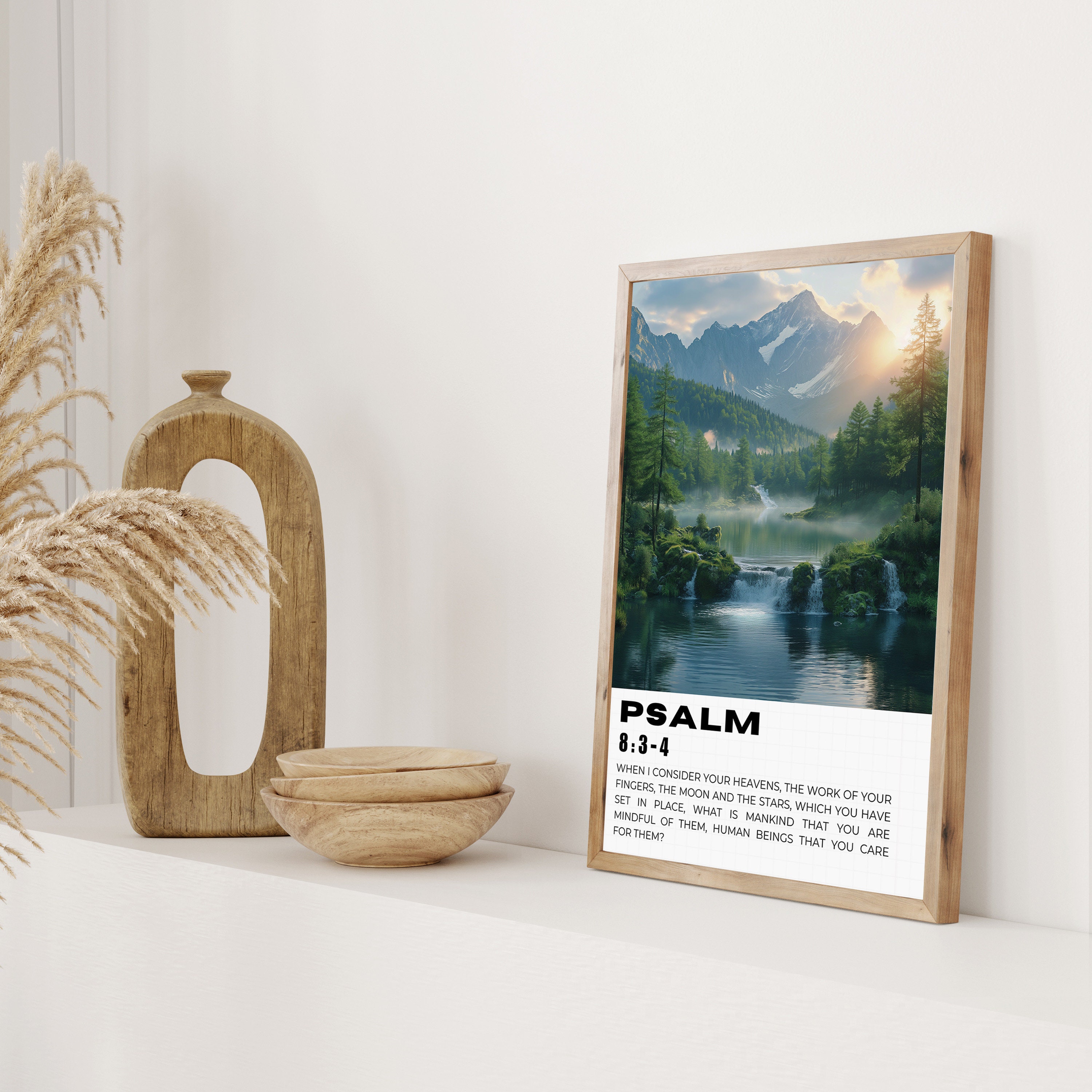 Psalm 8 Bible Verse Wall Art, Scripture Wall Art Inspirational Art ...