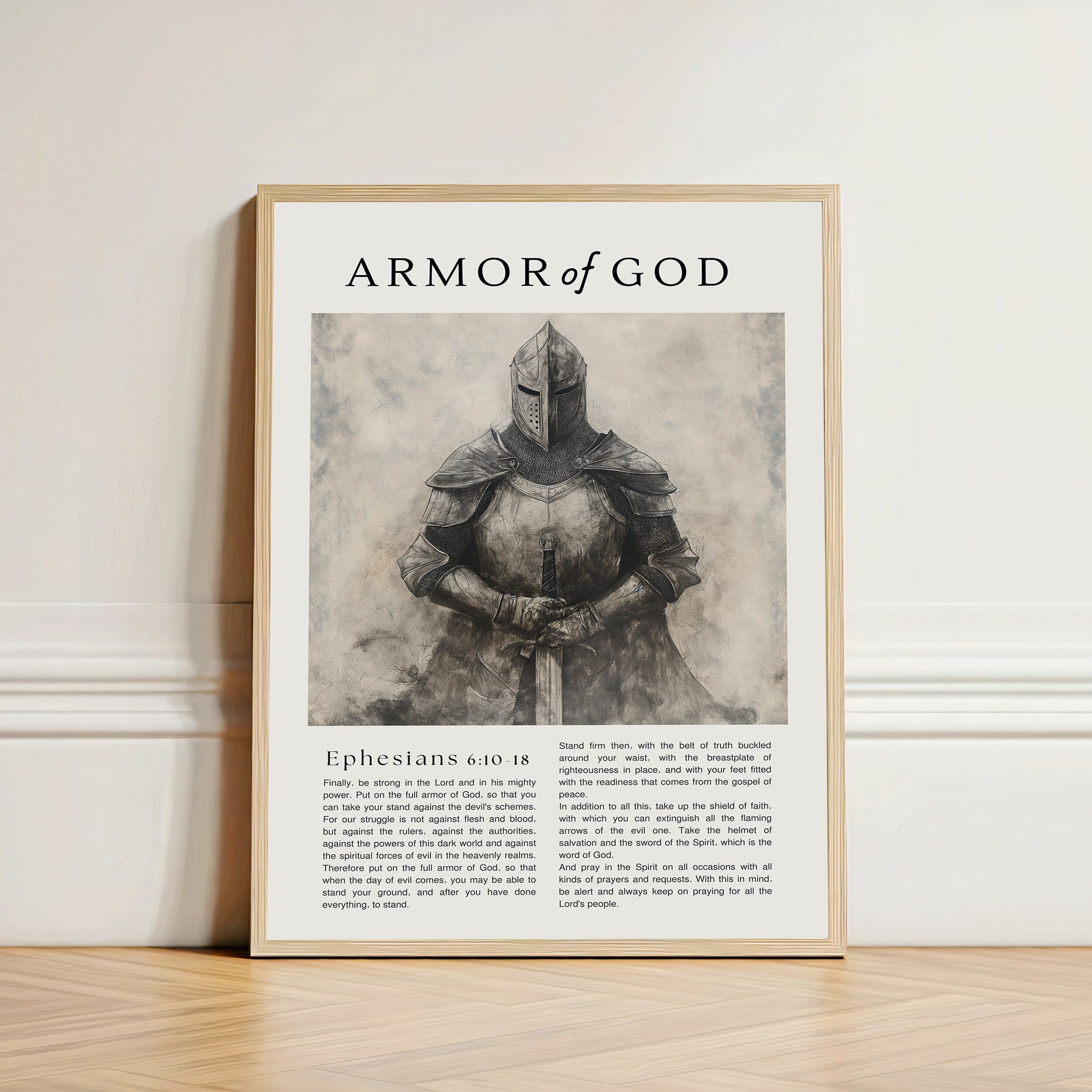 Armor of God Printable Bible Verse Wall Art Modern Christian Art ...