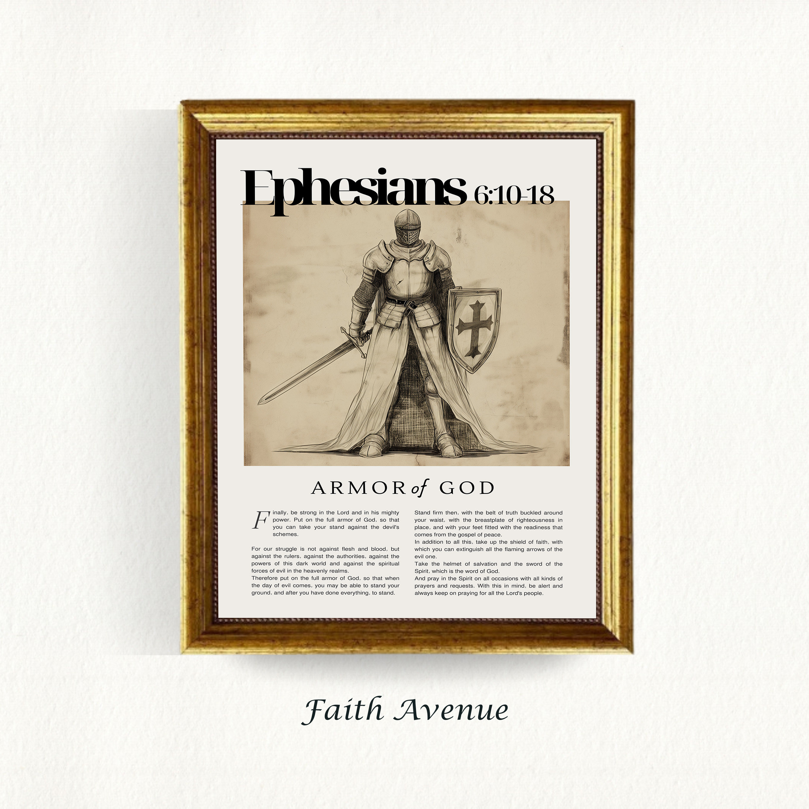 Armor of God Modern Christian Art Bible Verse Wall Art, Scripture Wall ...