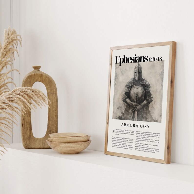 Vintage Armor of God Ephesians 6 Bible Verse Wall Art Modern Christian ...