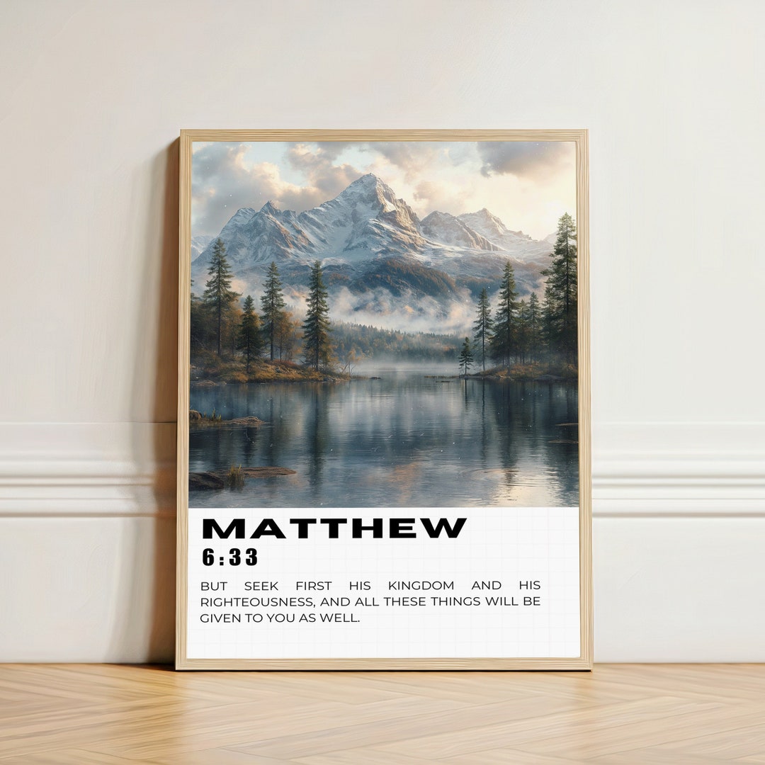 Matthew 6 Bible Verse Wall Art, Scripture Wall Art Inspirational Art ...