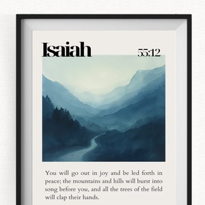 Isaiah 55 Bible Verse Wall Art Mountain Art, Scripture Wall Art ...