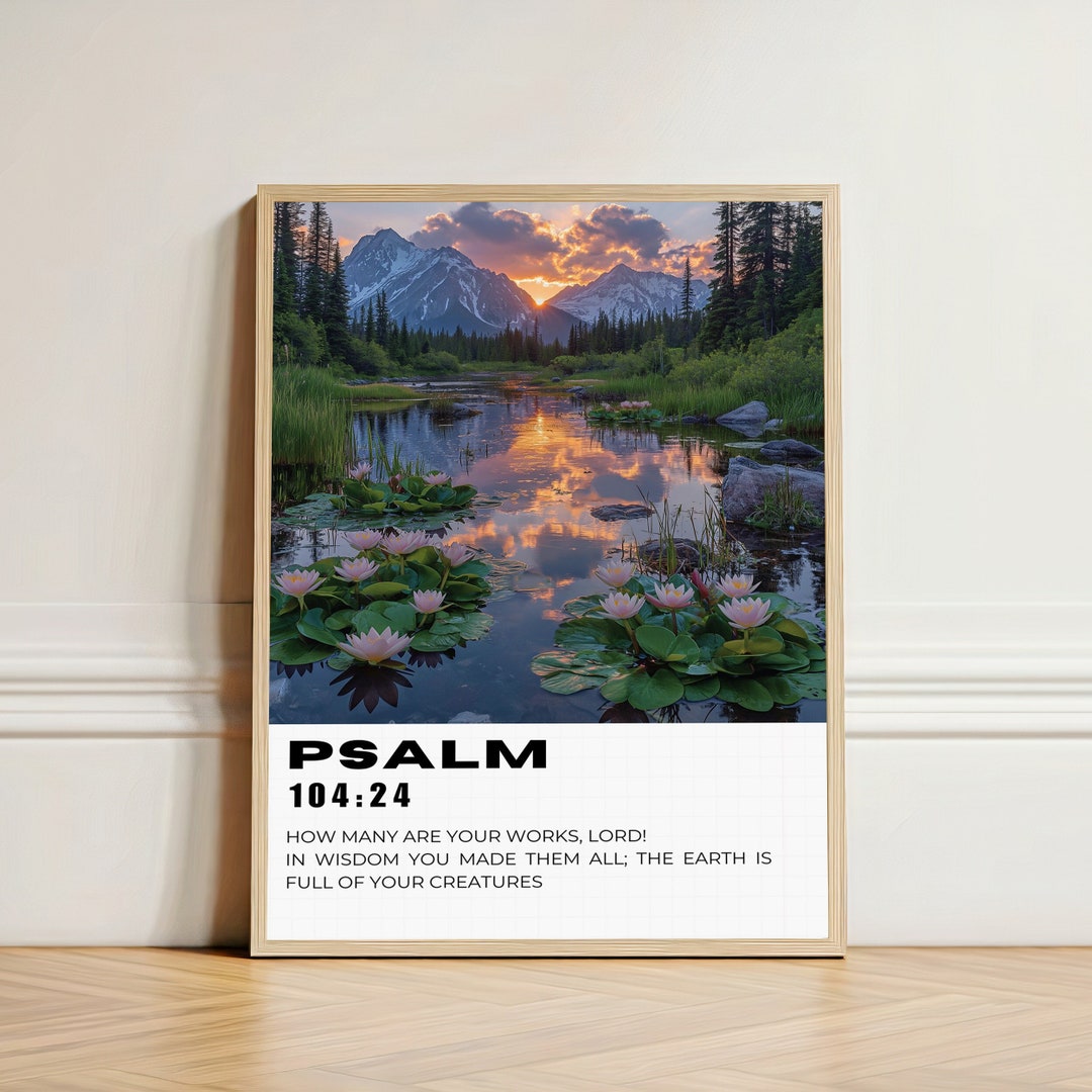 Psalm 104 Bible Verse Wall Art, Scripture Wall Art Inspirational Art ...
