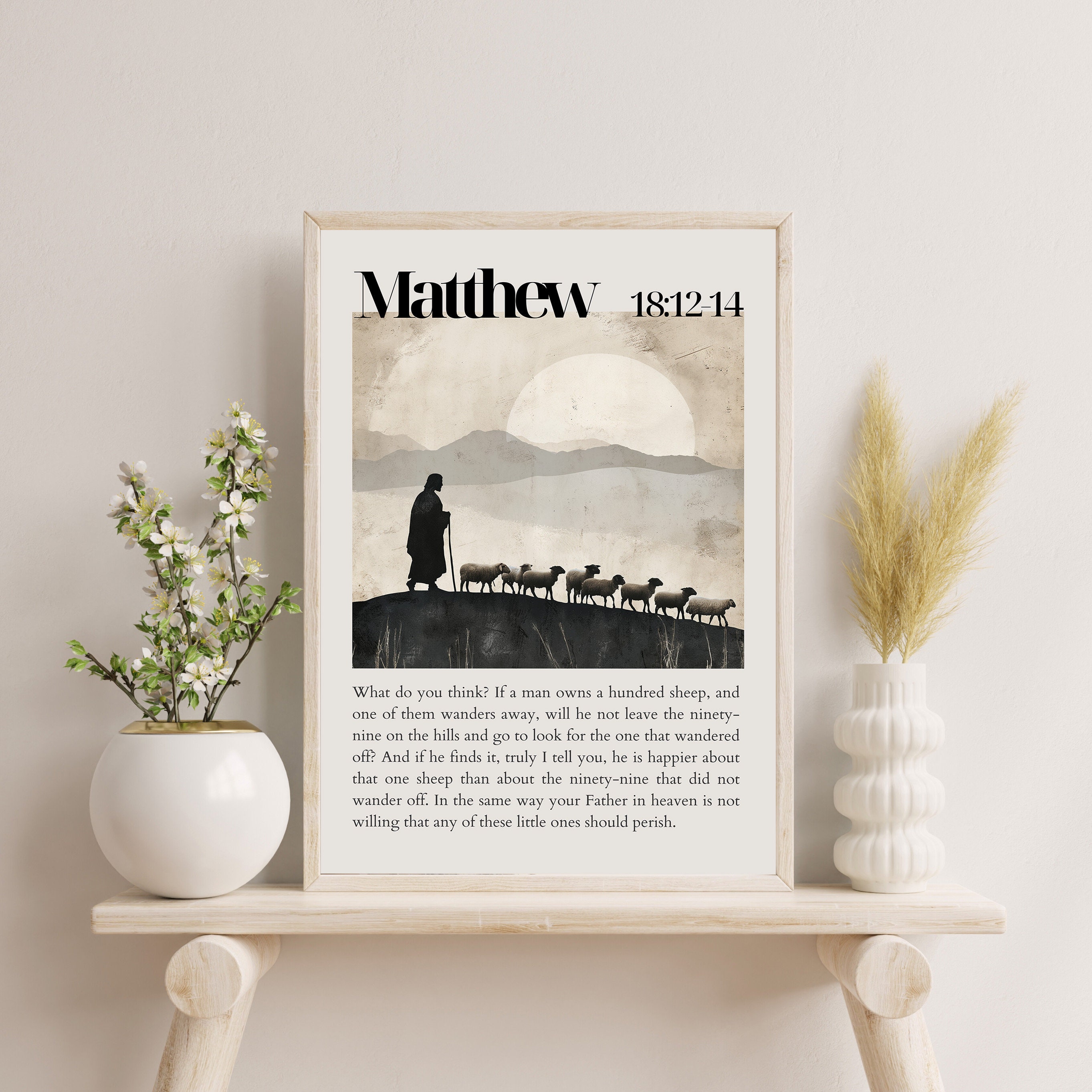 Lost Sheep Parable Print: Matthew 18 Bible Verse (digital Print) - Etsy