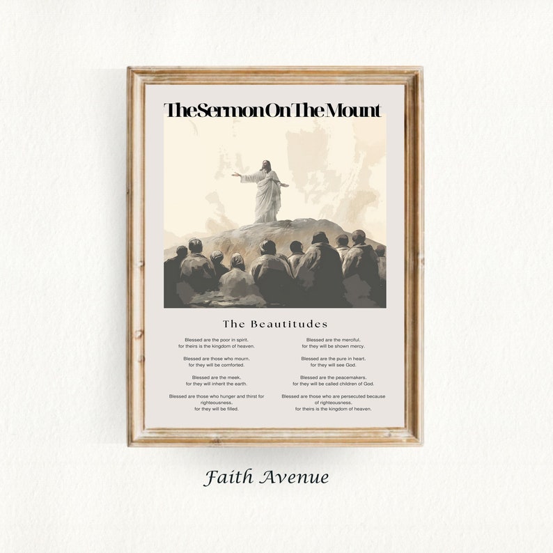 Sermon on the Mount Print: Beatitudes Bible Verse (digital Print) - Etsy