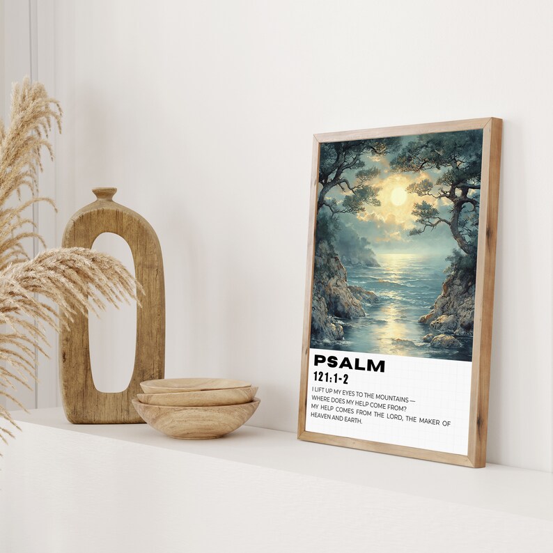 Psalm 121 Bible Verse Wall Art, Scripture Wall Art Inspirational Art ...
