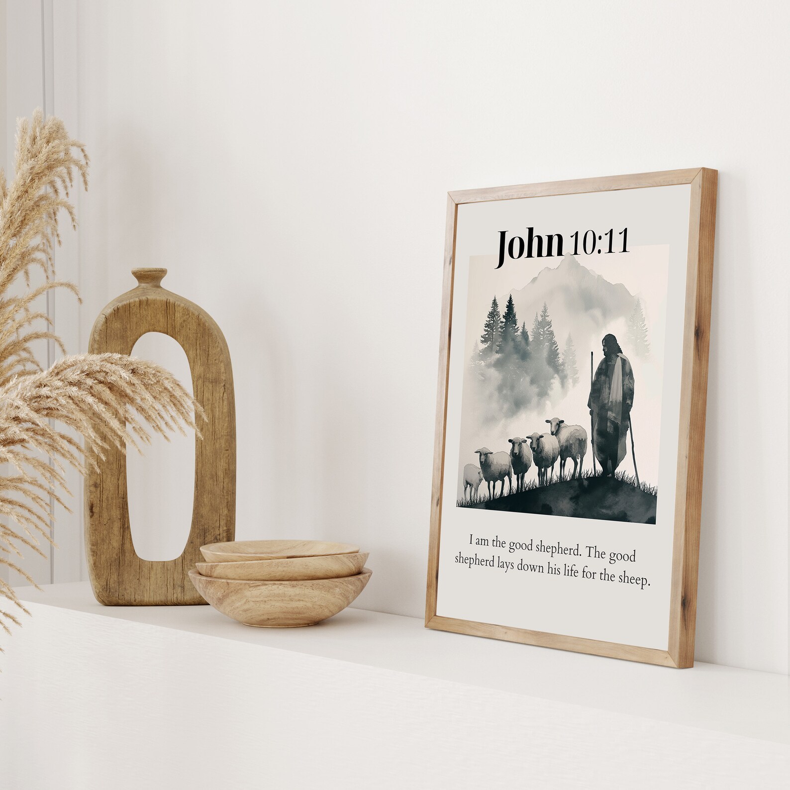 John 10 Good Shepherd Bible Verse Wall Art , Sheep Scripture Wall Art ...