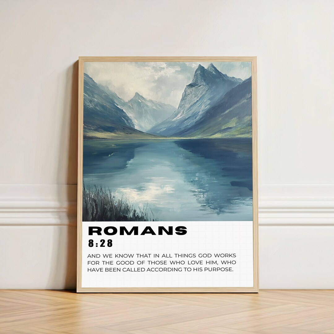 Romans 8 Bible Verse Wall Art, Scripture Wall Art Inspirational Art ...