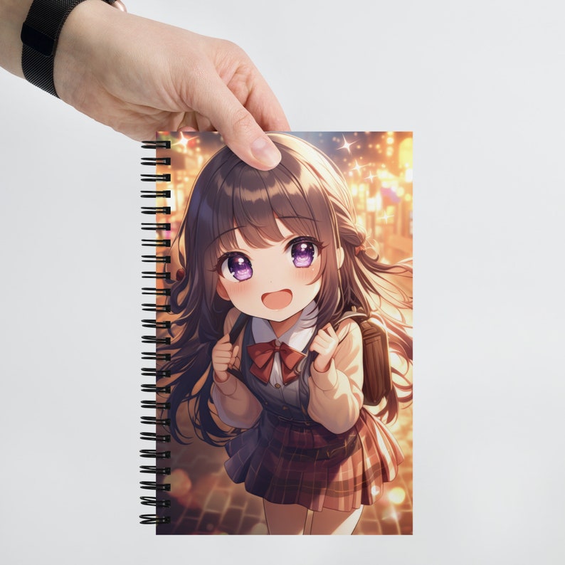 Chibi Art Anime School Girl Manga Inspired Spiral Notebook - Etsy