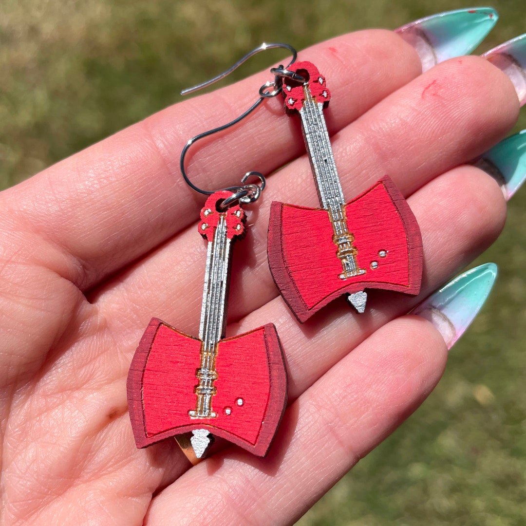 Small Axe Bass Earrings - Etsy