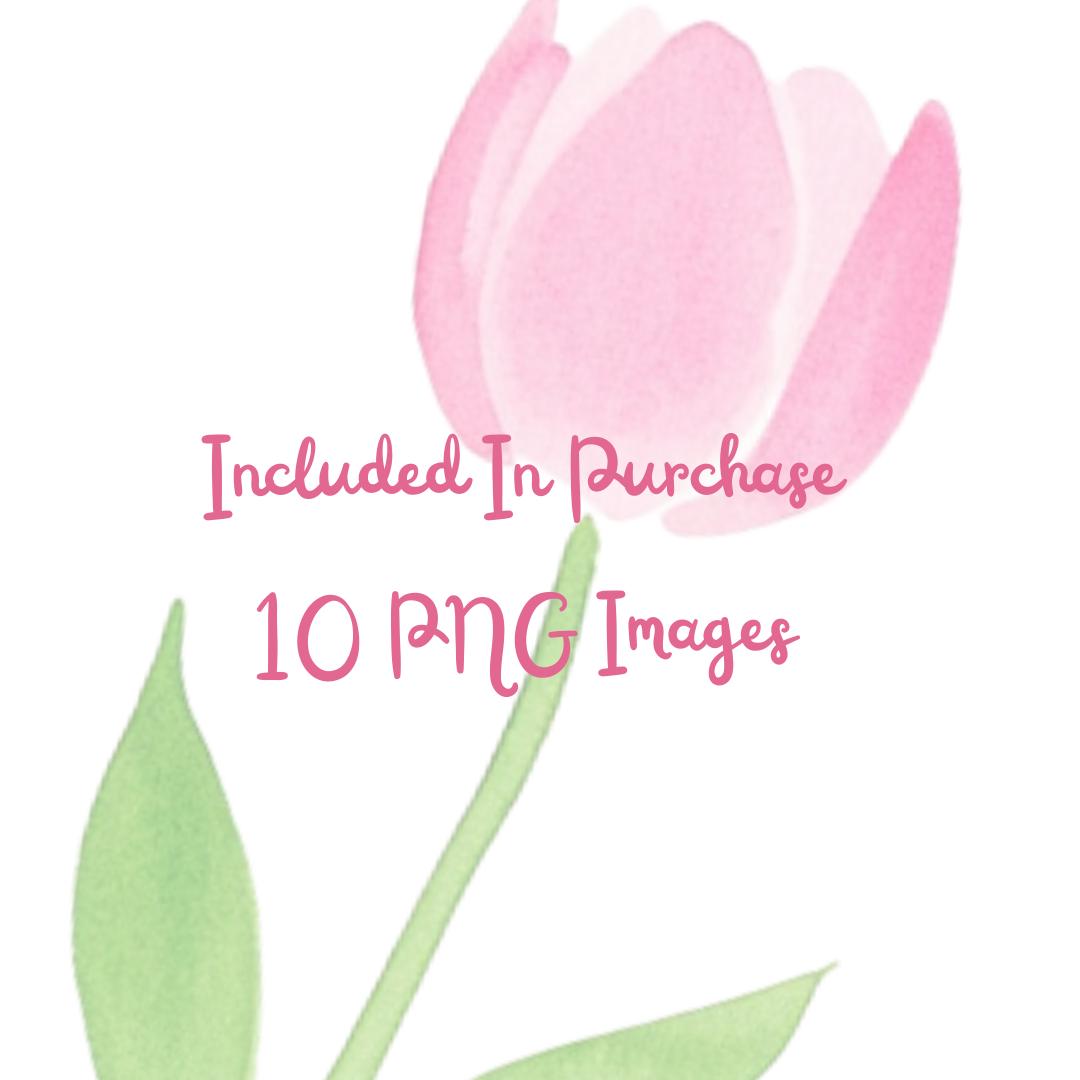 Watercolor Tulips | Tulips Clipart, Whimsical Tulips, Painted Tulips ...