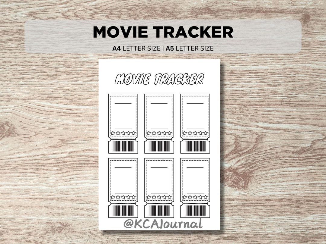Movie Tracker Shows Watched Log Movie List Journal Template Daily ...