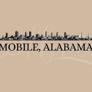 Mobile Alabama Skyline Clipart Bundle: Cityscape PNG SVG Art Files ...