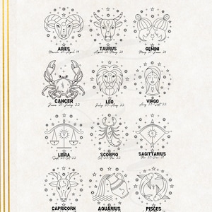 Star Horoscope Clipart Bundle Astrology Graphics Zodiac Signs SVG PNG ...