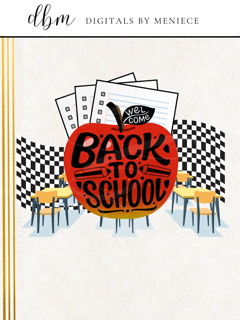 Back to School Clipart: Apple Desk Design (SVG, PNG) - Etsy