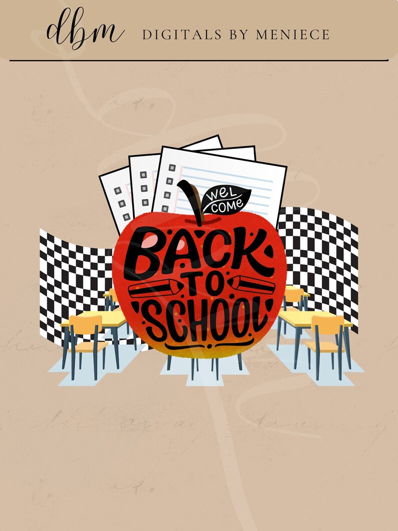 Back to School Clipart: Apple Desk Design (SVG, PNG) - Etsy