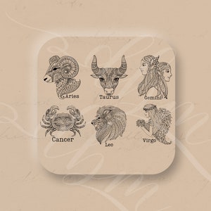 Horoscope Clipart Bundle Astrology Graphics Zodiac Signs SVG PNG DTF ...
