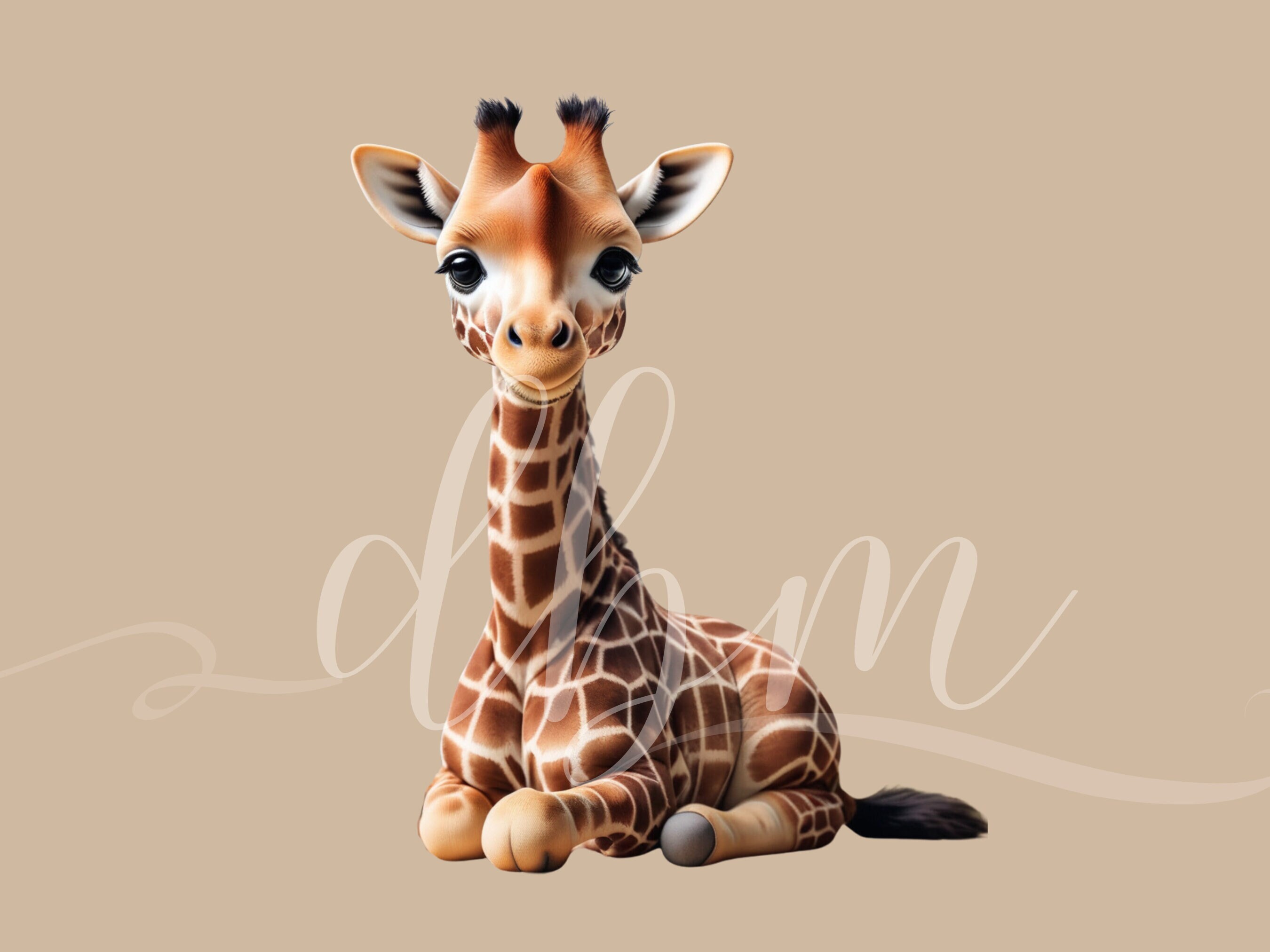 Cute Giraffe Clipart Graphics SVG PNG DTF Files Baby Party Poster Room ...