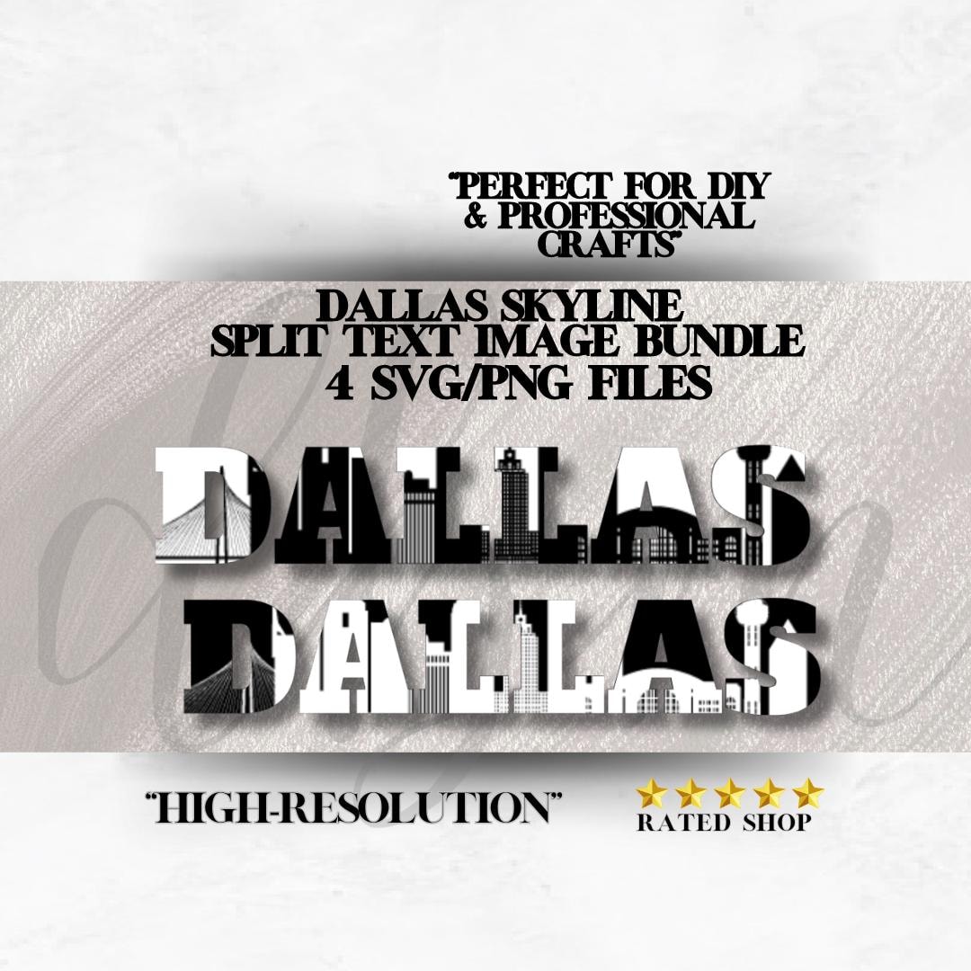 Custom Dallas Tx City Skylines Name Bundle State Cityscape Clipart ...