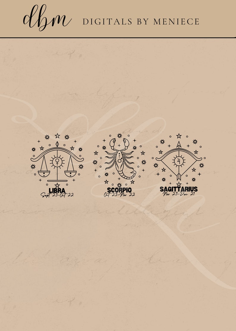 Star Horoscope Clipart Bundle Astrology Graphics Zodiac Signs SVG PNG ...