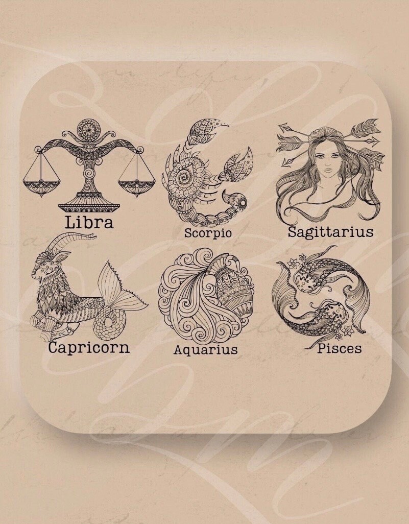 Horoscope Clipart Bundle Astrology Graphics Zodiac Signs SVG PNG DTF ...