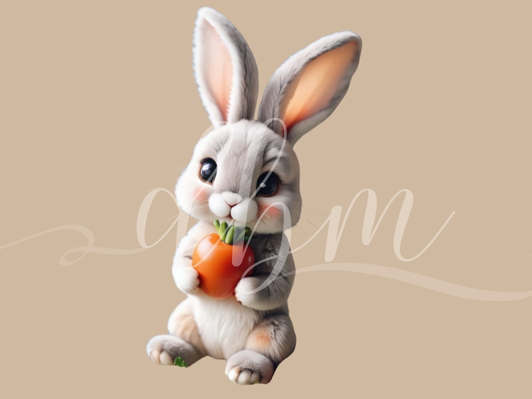 Cute Bunny Clipart Graphics SVG PNG DTF Files Baby Party Poster Room ...