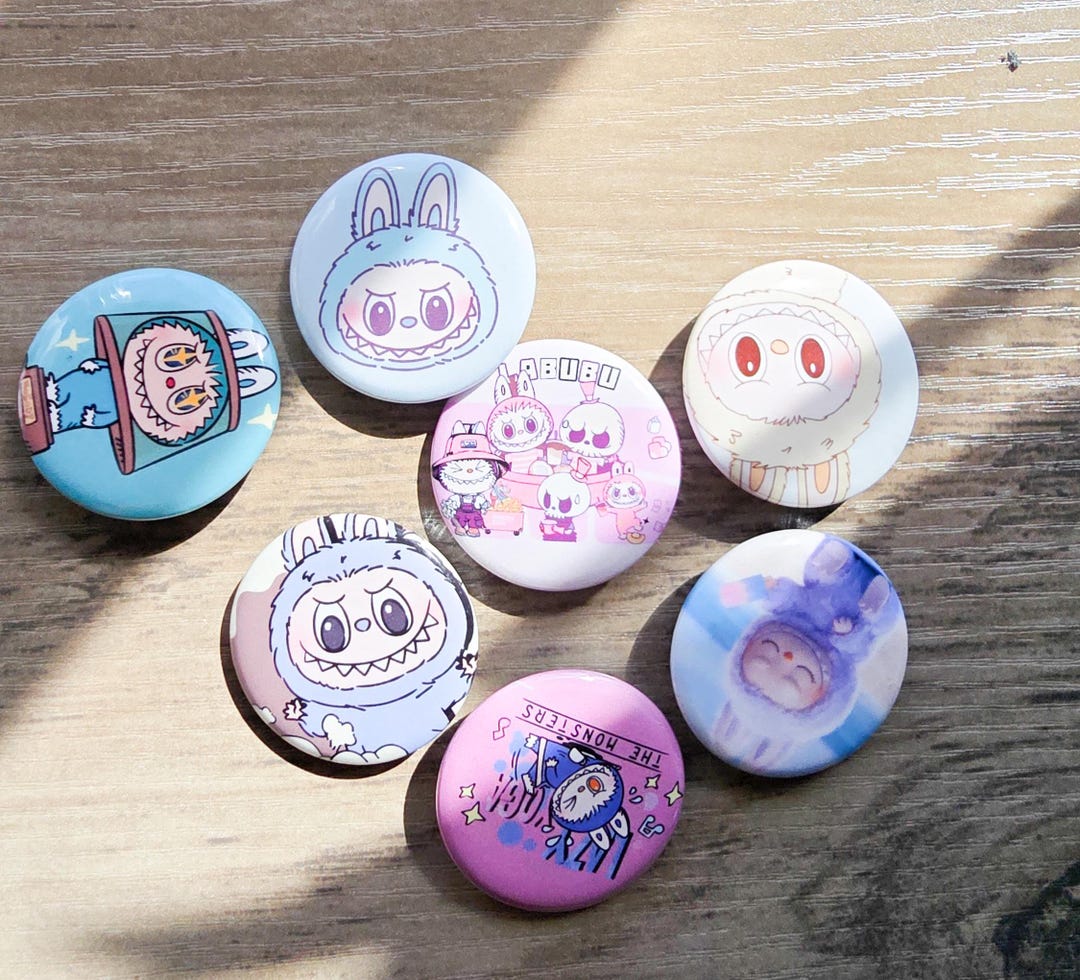 Mystery 3 Pack Labooboo 1.25" Buttons - Etsy
