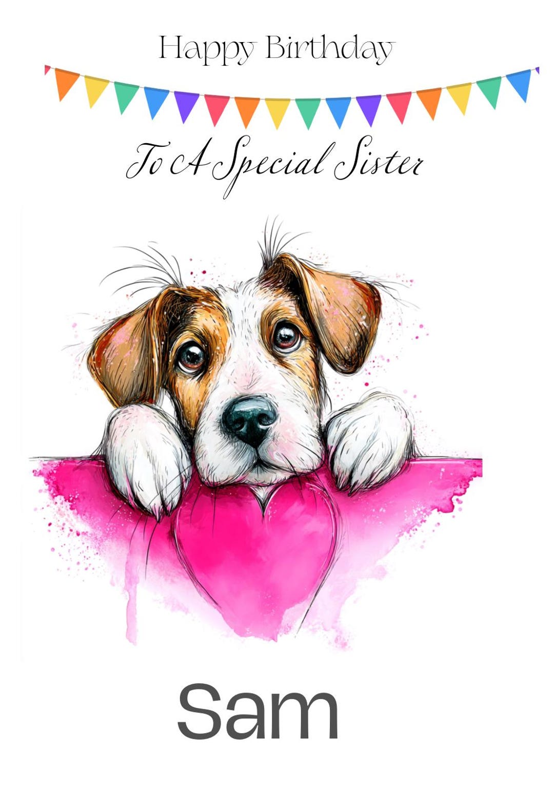 Personalized Dog Birthday Card: A5 Cardstock With Crystals - Etsy
