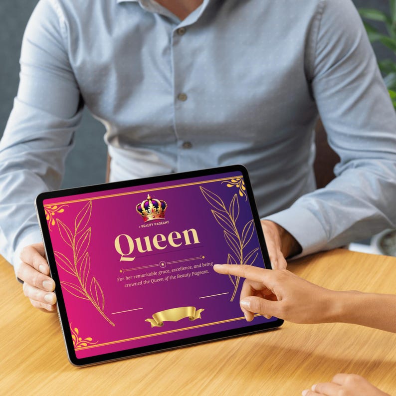 Beauty Pageant Certificate Printable | Editable Queen Award Template ...