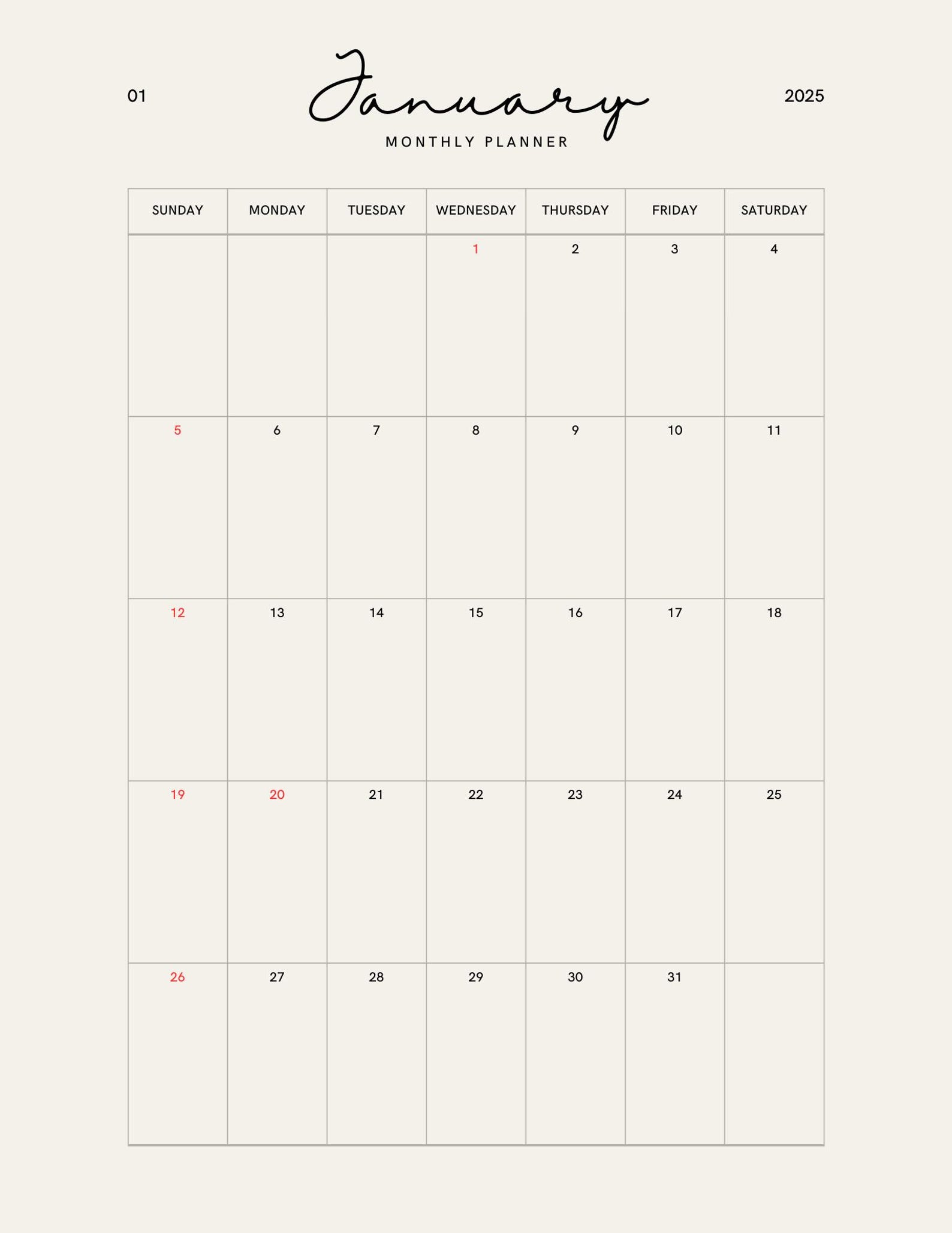 2025 Printable Monthly Planner | 24-page Digital Calendar & Organizer ...
