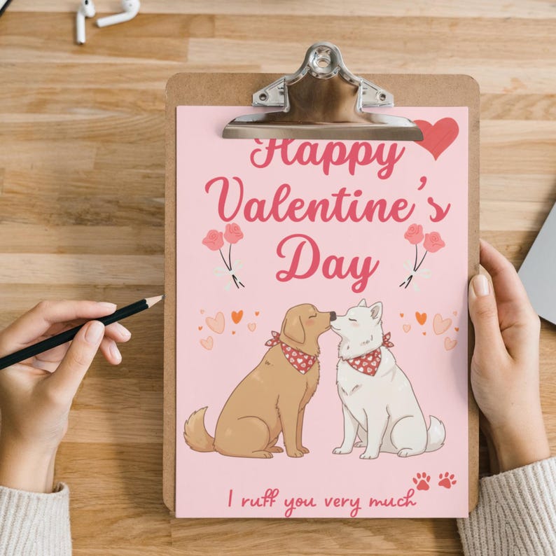 Happy Valentine’s Day Dog Card – Editable or Printable Template ...
