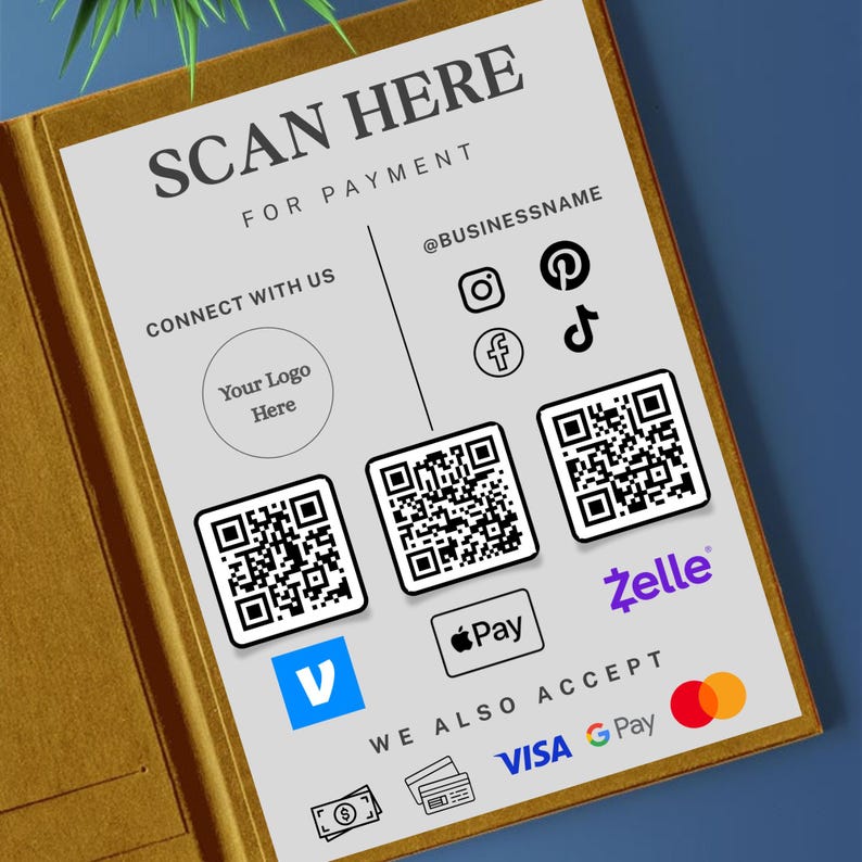 Scan to Pay Sign Template | Editable QR Code Payment Poster (5x7, Canva ...