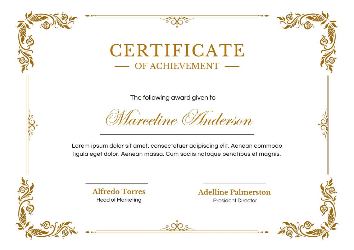 Certificate Award, Certificate of Achievement Professional Template, Mini-certificate, Team ...