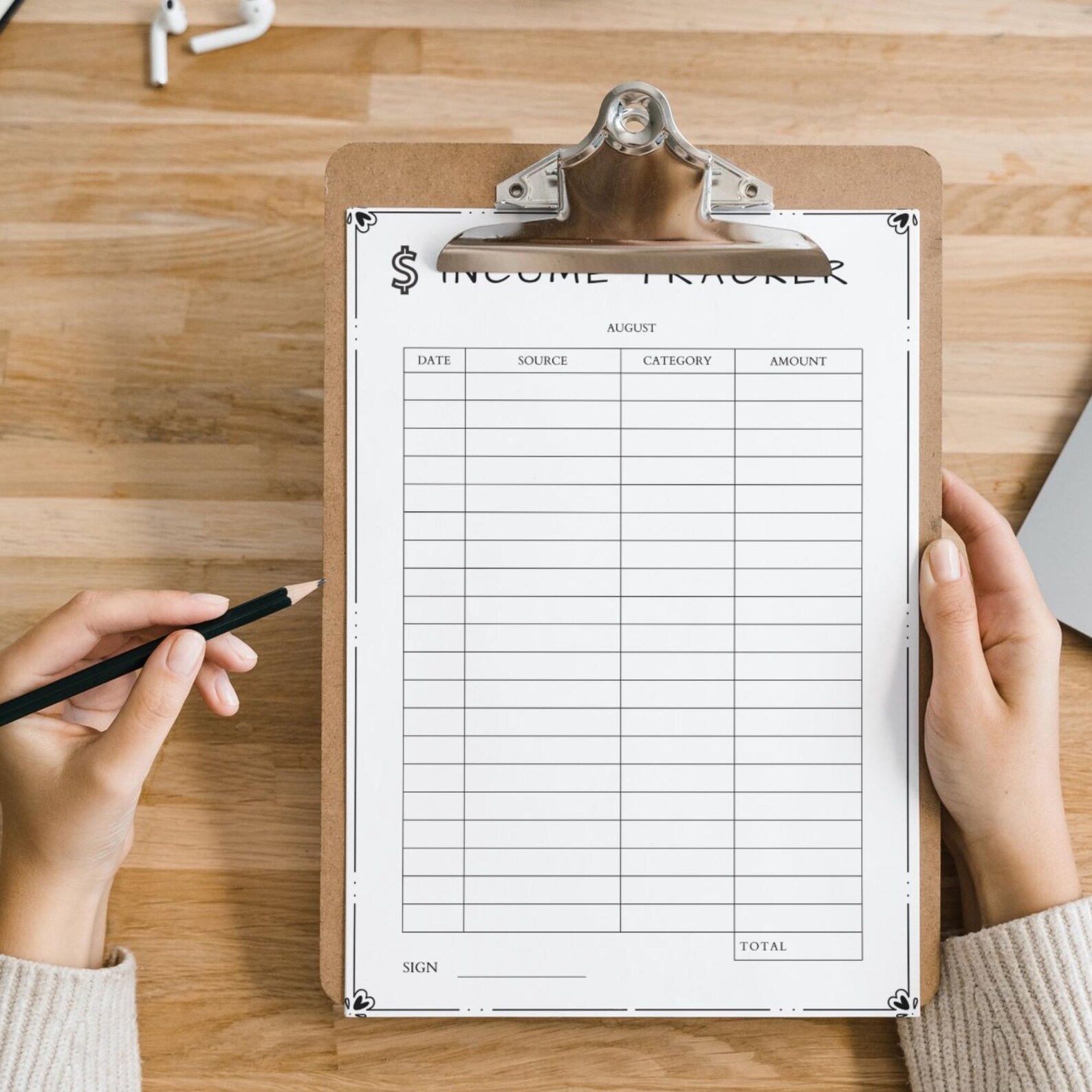 Printable Monthly Income Tracker: Budget Planner PDF (8.5x11) - Etsy