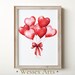 Valentines Heart Balloons DIGITAL FILE for Home Printing Watercolor ...