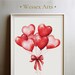 Valentines Heart Balloons DIGITAL FILE for Home Printing Watercolor ...