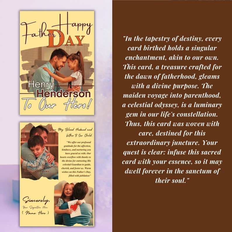 Happy Father's Day, You Are Hero of My Heart, Forever of Love, Editable ...