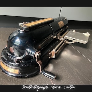 Antique Protectograph Check Writer Manual Check Protector Todd Co ...