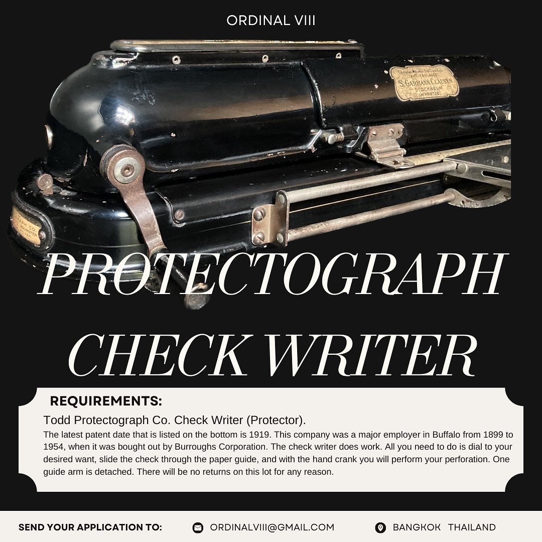 Antique Protectograph Check Writer Manual Check Protector Todd Co ...