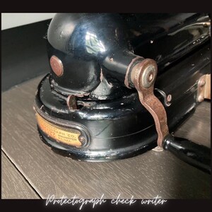 Antique Protectograph Check Writer Manual Check Protector Todd Co ...