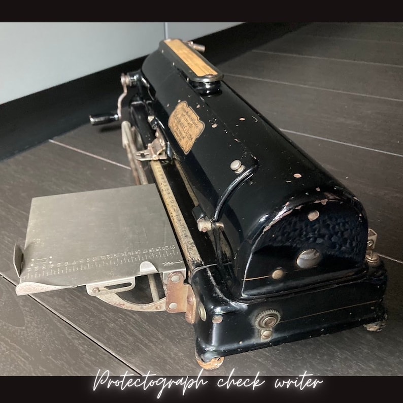 Antique Protectograph Check Writer Manual Check Protector Todd Co ...