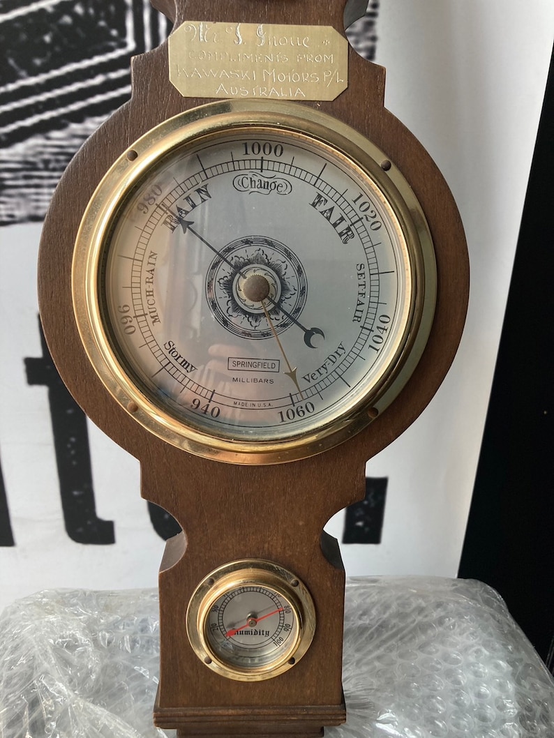 Vintage Thermometer Barometer Weather Station. - Etsy