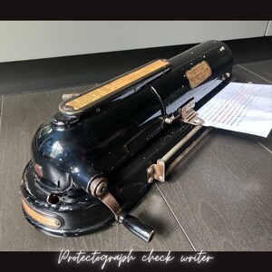 Antique Protectograph Check Writer Manual Check Protector Todd Co ...