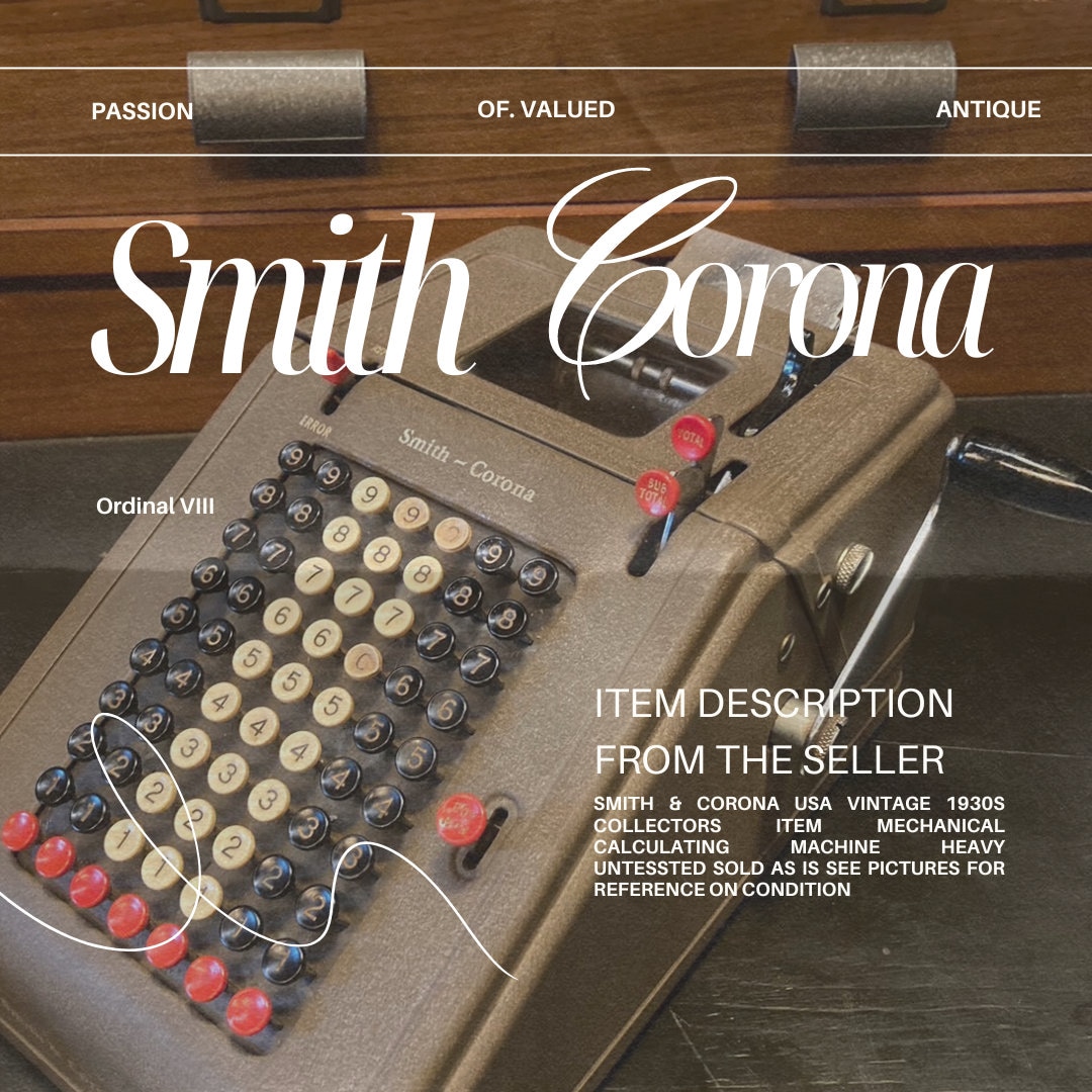 Vintage Smith Corona Adding Machine - Etsy