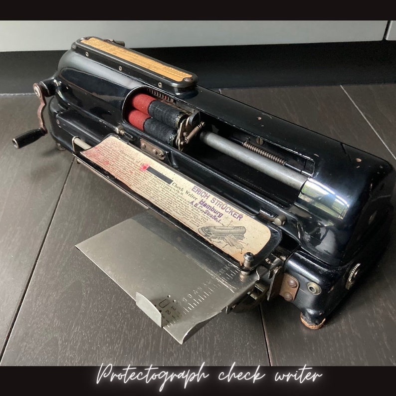 Antique Protectograph Check Writer Manual Check Protector Todd Co ...