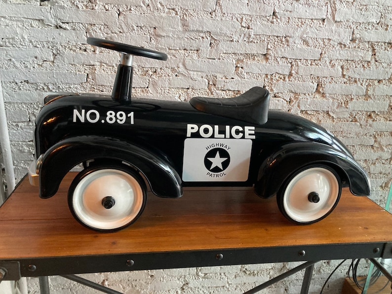 Goki Classic Ride on Metal Car Police. - Etsy
