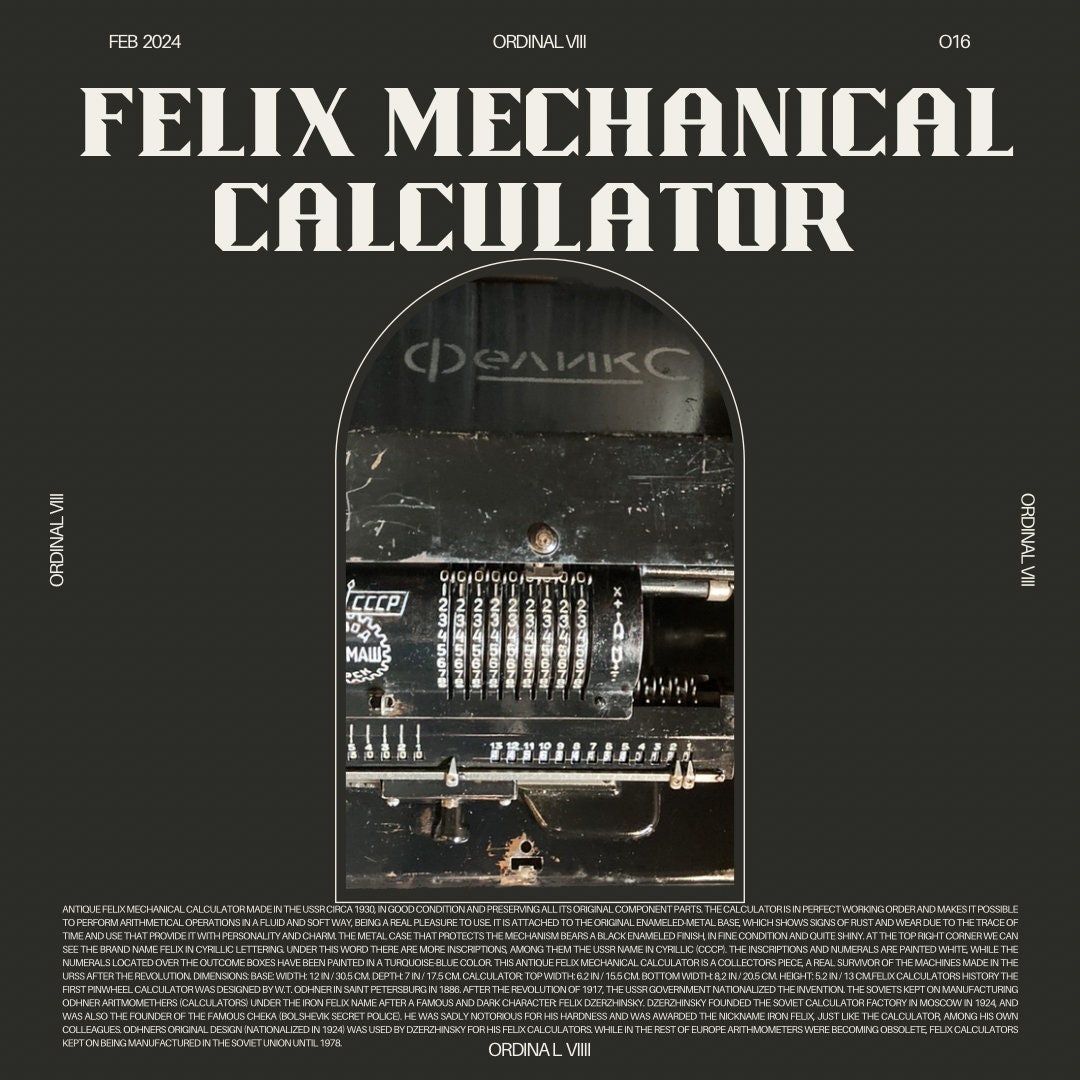 Antique Felix Mechanical Calculator With Box - Etsy