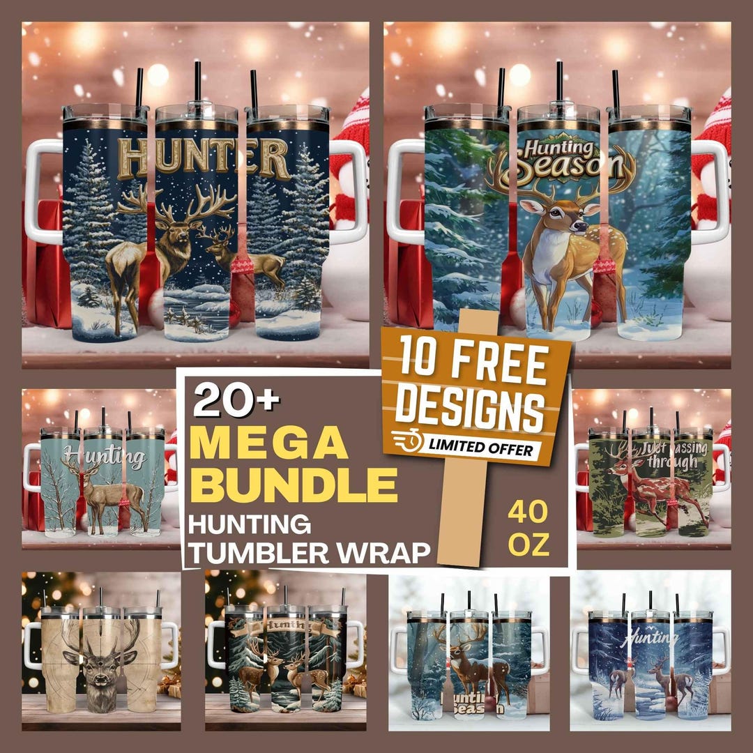 Hunting Tumbler Wrap Deer Hunting 40oz Tumbler Wrap Hunter Design Deer ...